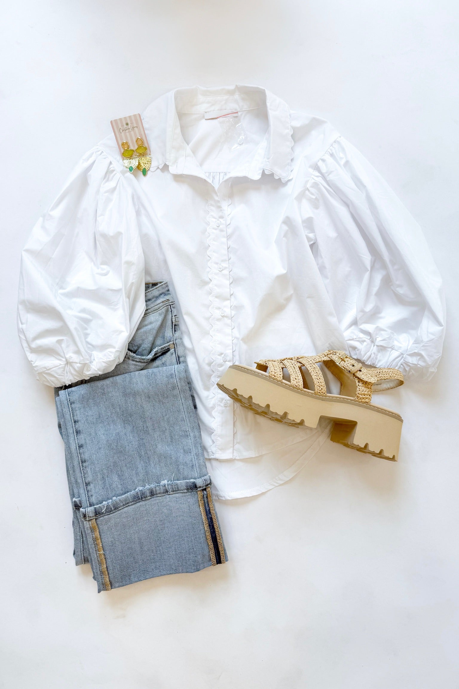 White Ric Rac Trim Blouse